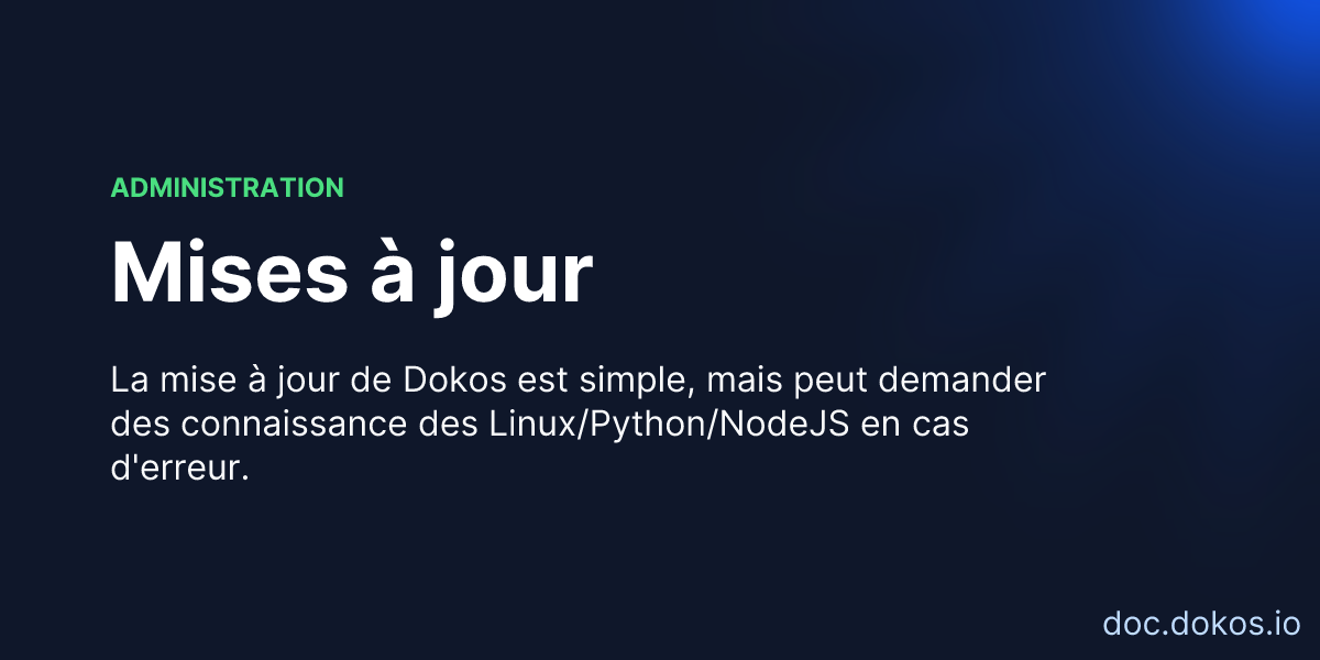 Mises à jour - Dokos - Documentation